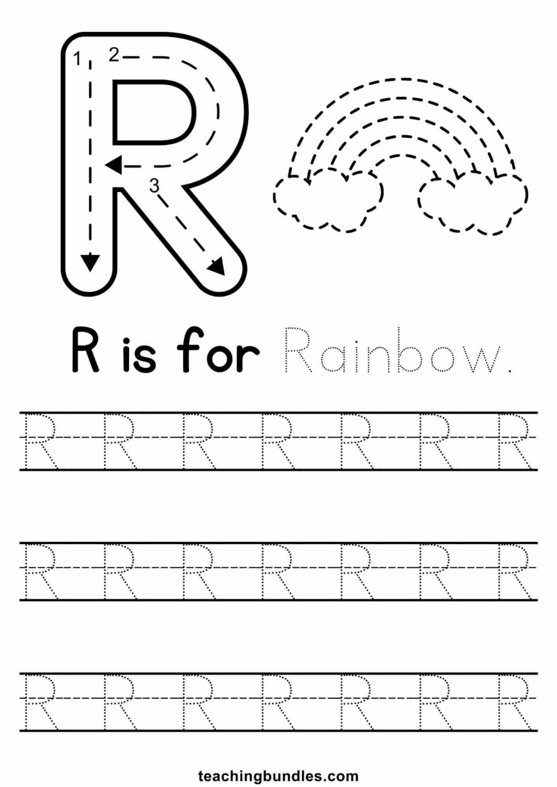 Letter R Tracing Worksheets - Teachingbundles