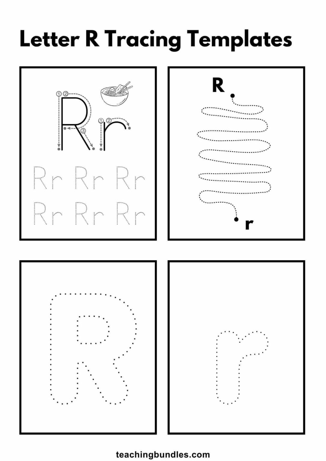 Letter R Tracing Worksheets - Teachingbundles
