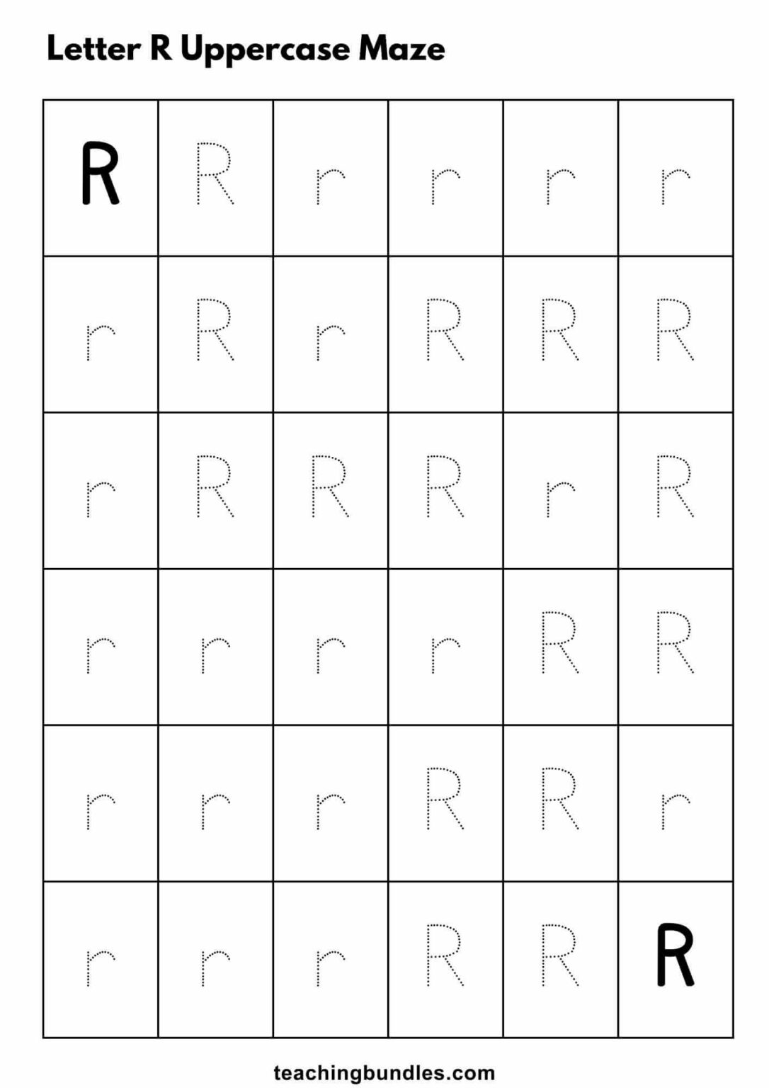 Letter R Tracing Worksheets - Teachingbundles