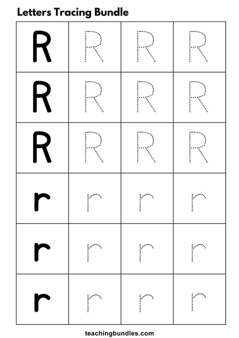Letter R Tracing Worksheets - Teachingbundles