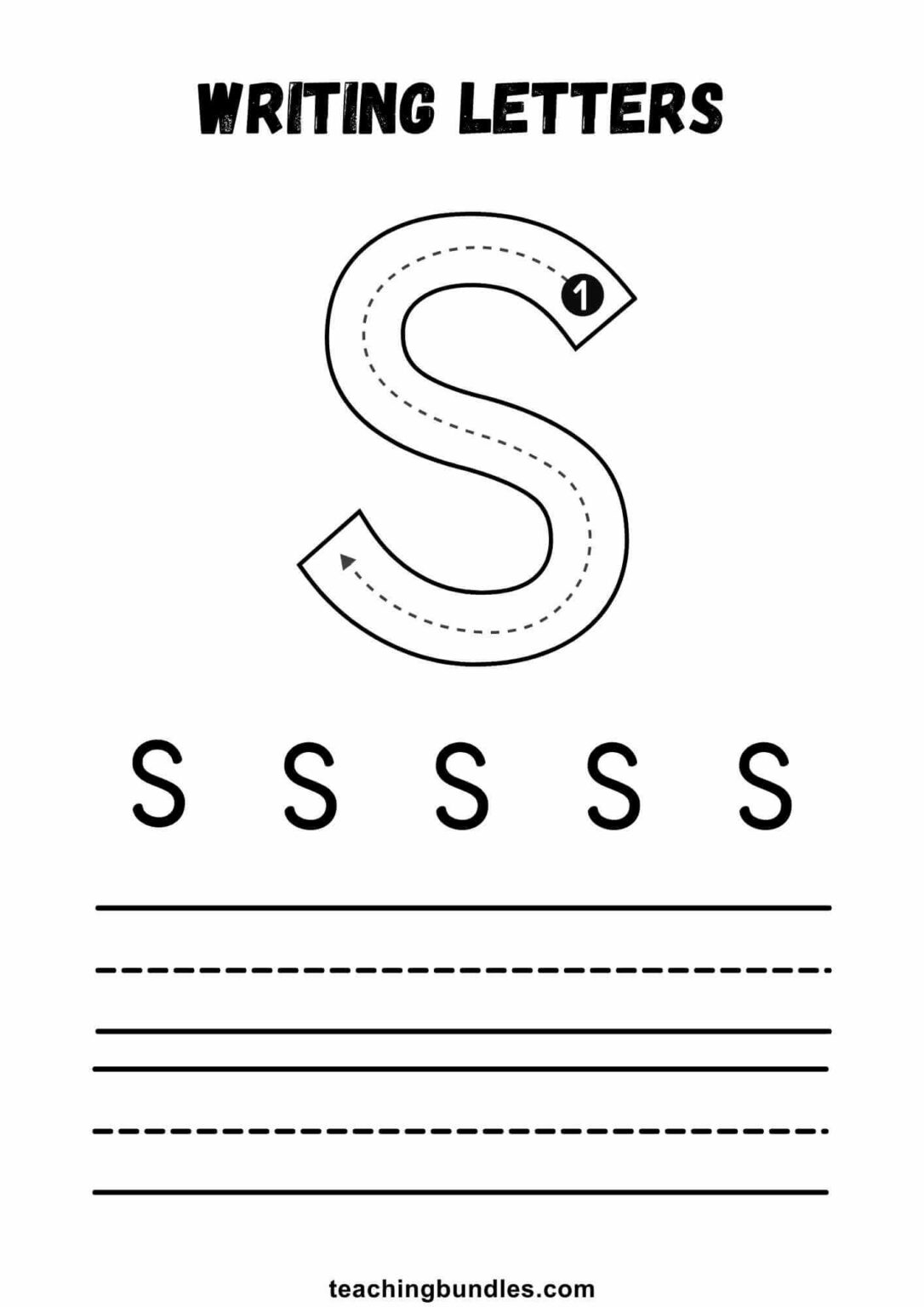 Letter S Tracing Worksheets - Teachingbundles