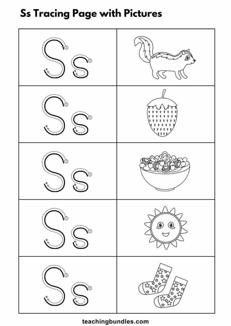 Letter S Tracing Worksheets - Teachingbundles