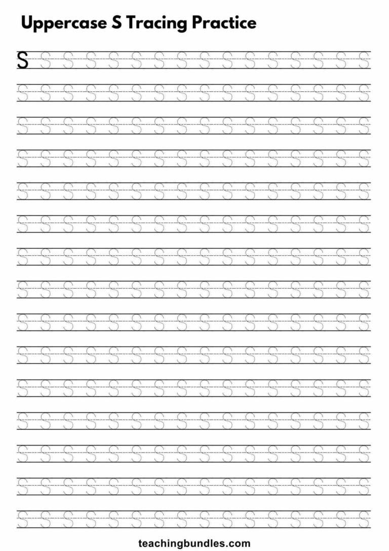 Letter S Tracing Worksheets - Teachingbundles
