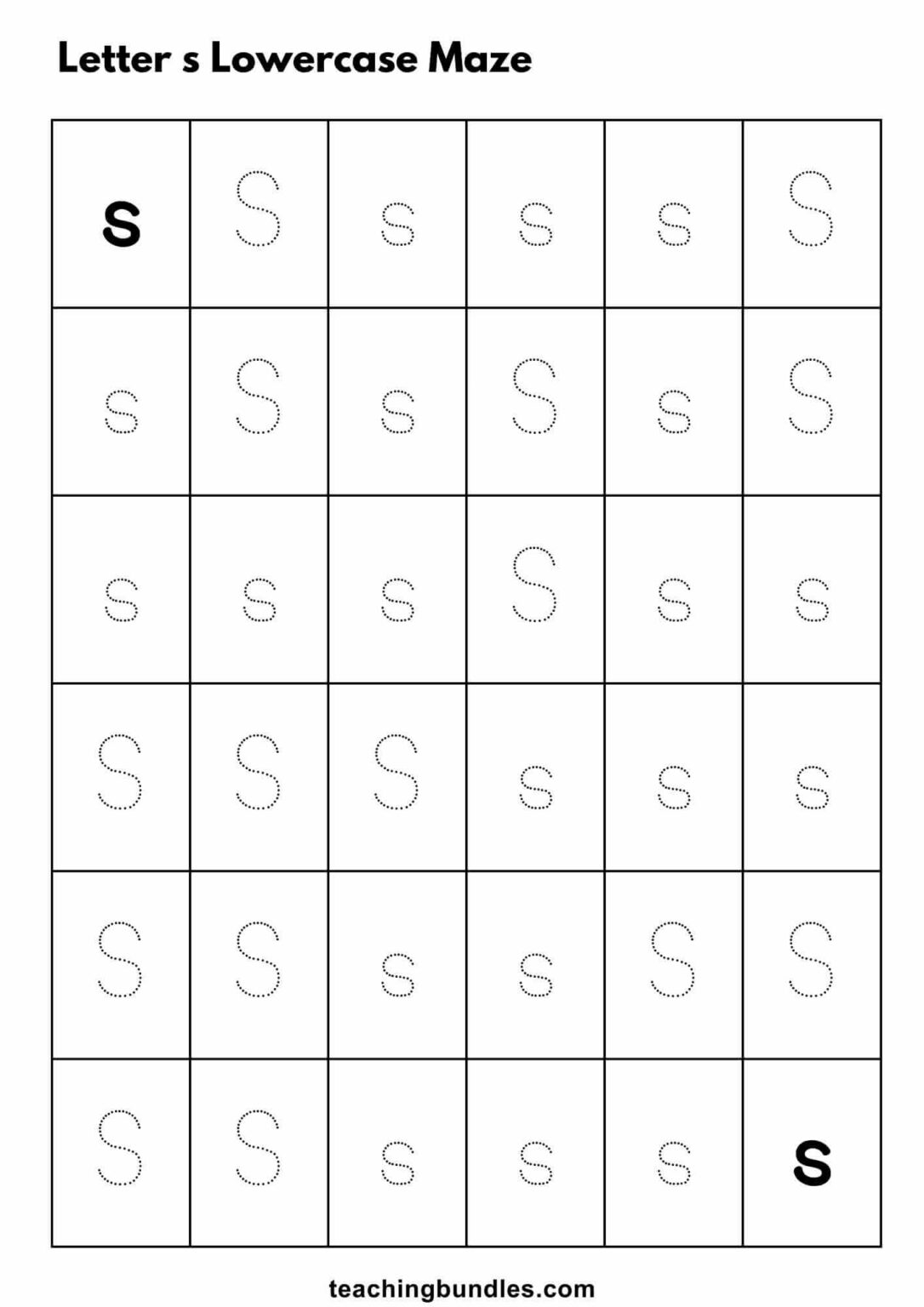 Letter S Tracing Worksheets - Teachingbundles