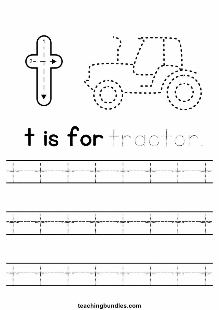 Letter T Tracing Worksheets - Teachingbundles