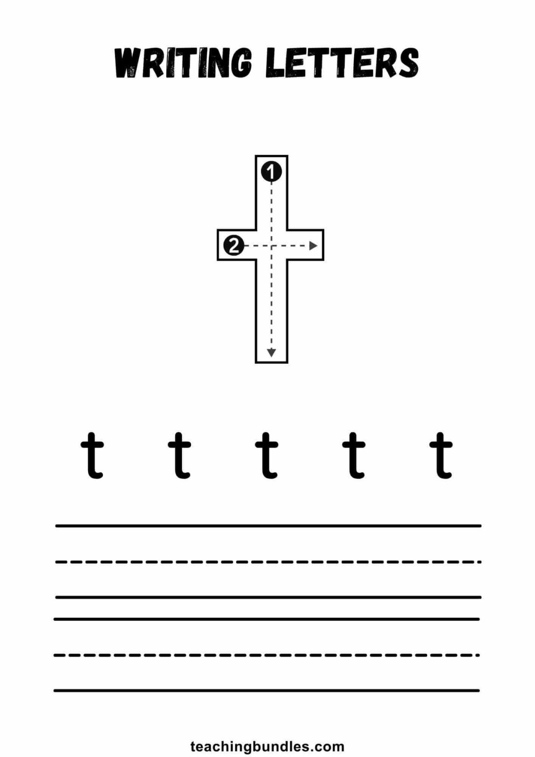 Letter T Tracing Worksheets - Teachingbundles