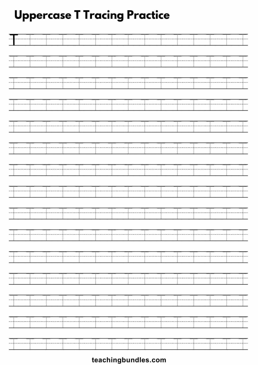 Letter T Tracing Worksheets - Teachingbundles