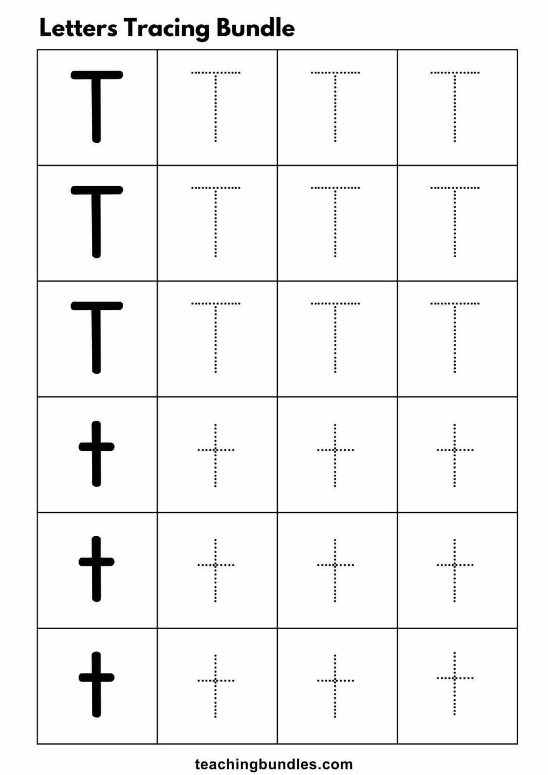 Letter T Tracing Worksheets - Teachingbundles