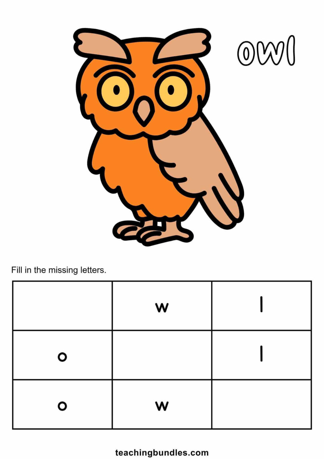 Owl Activity Pages - Teachingbundles