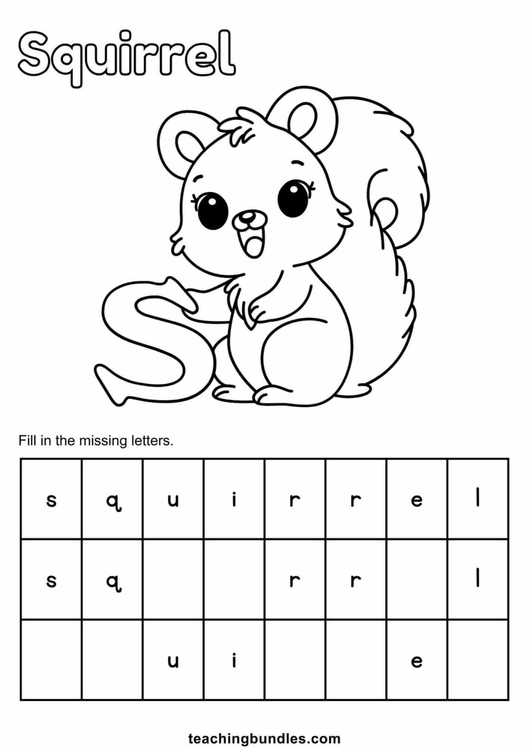 Squirrel Activity Pages - Teachingbundles