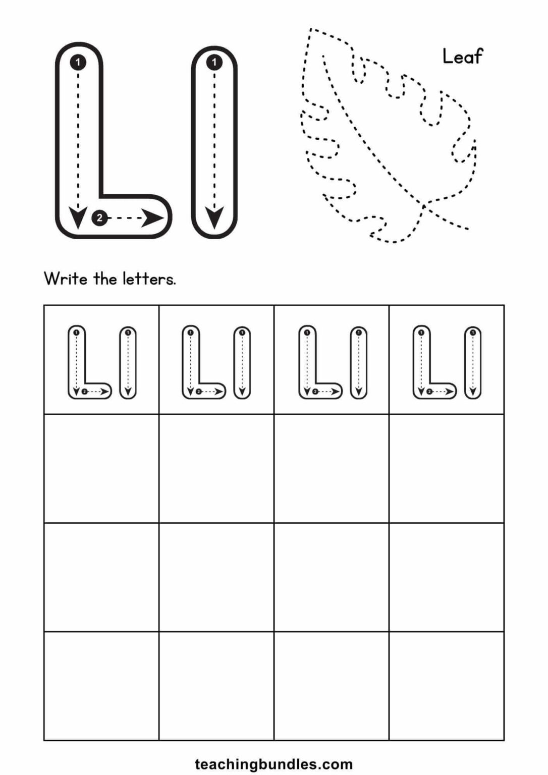 Free Leaf Tracing Worksheets - Teachingbundles