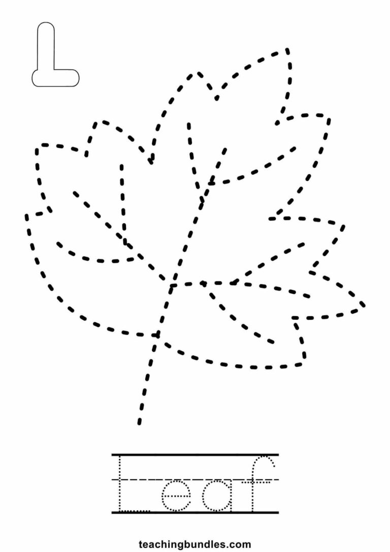 Free Leaf Tracing Worksheets - Teachingbundles