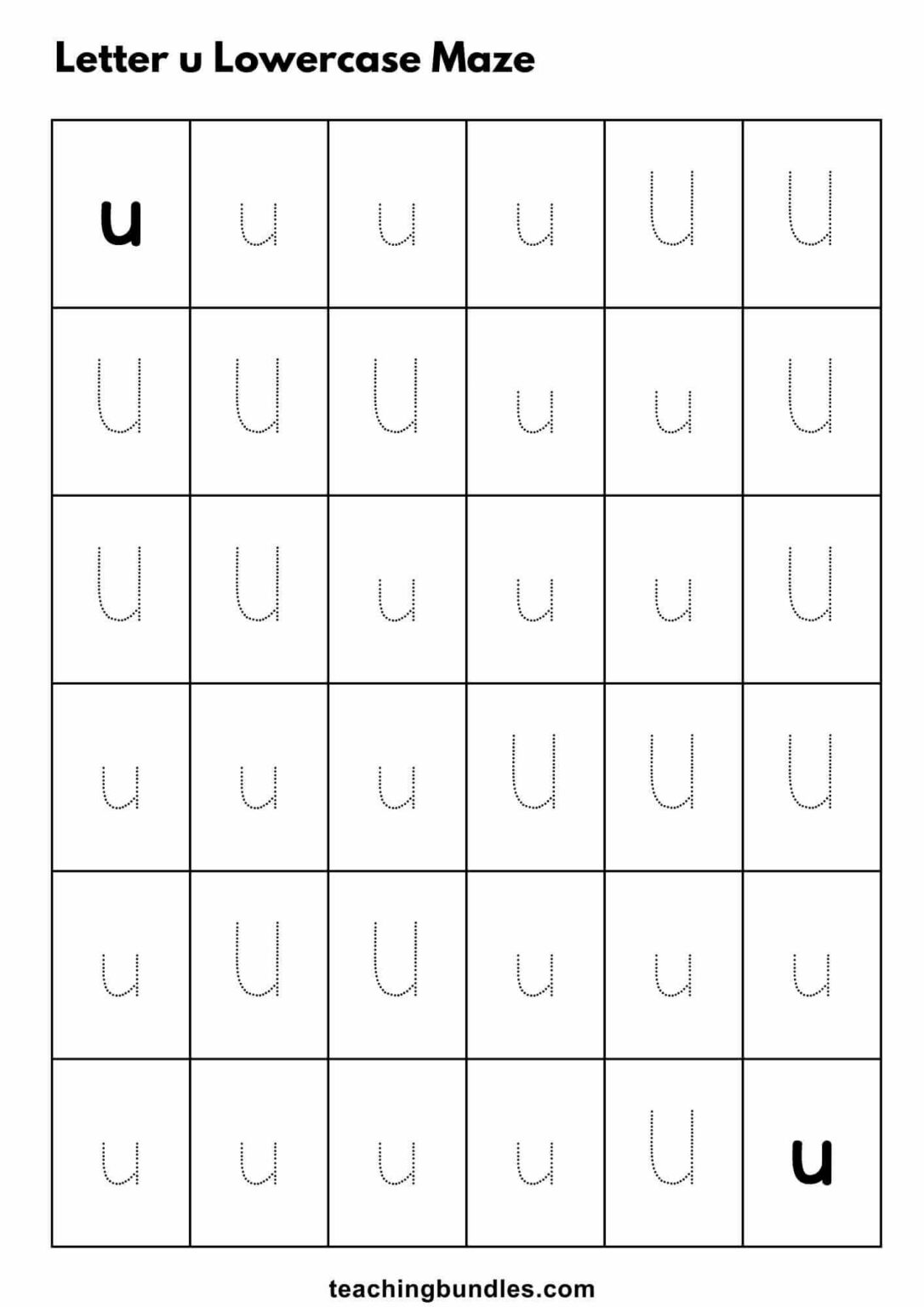 Letter U Tracing Worksheets - Teachingbundles