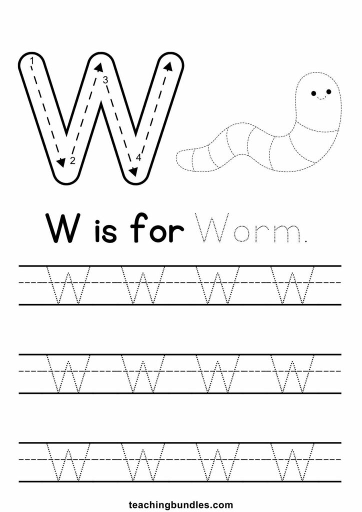 Letter W Tracing Worksheets - Teachingbundles