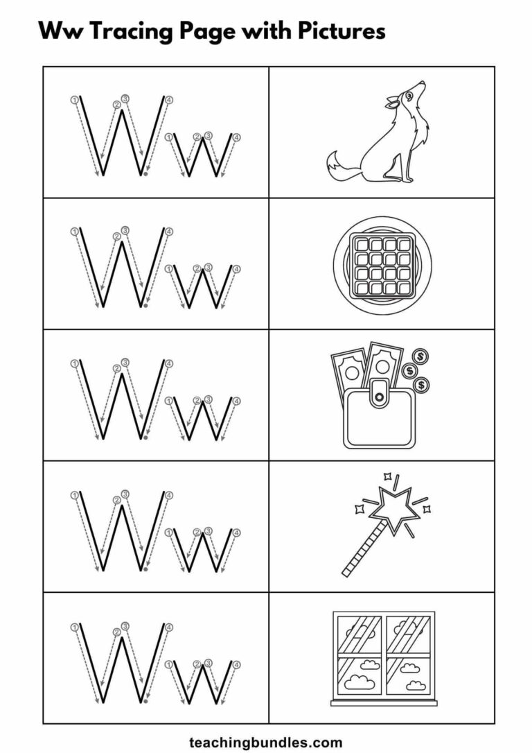 Letter W Tracing Worksheets - Teachingbundles
