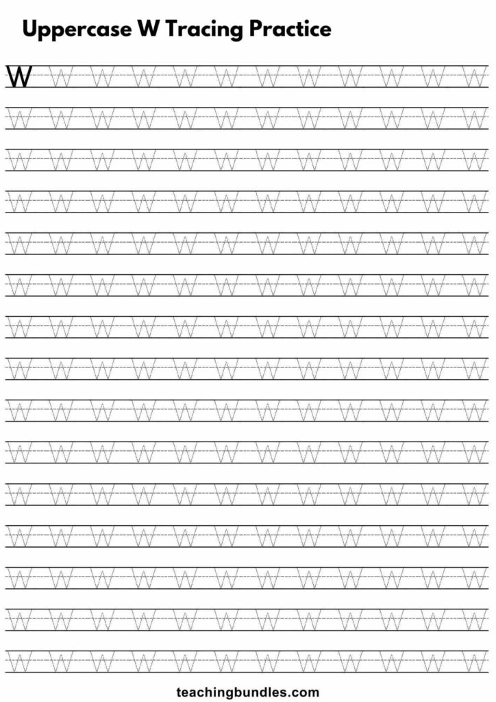 Letter W Tracing Worksheets - Teachingbundles