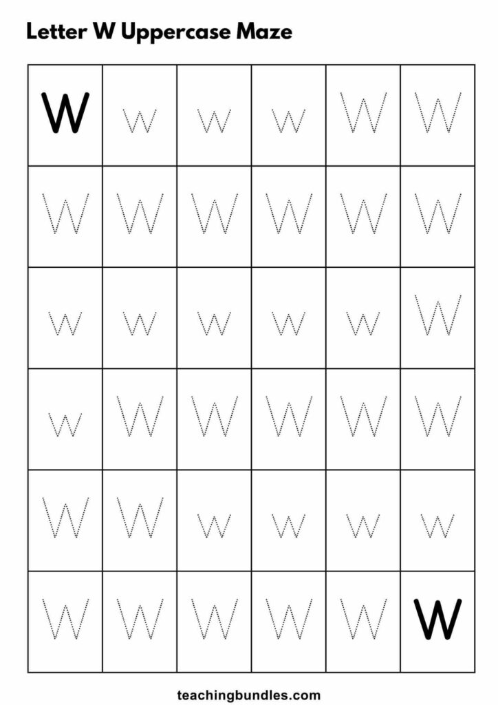 Letter W Tracing Worksheets - Teachingbundles