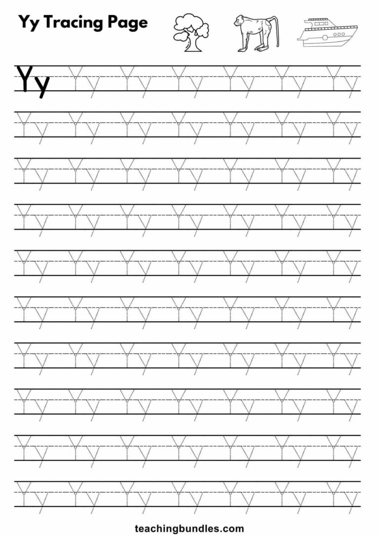 Letter Y Tracing Worksheets - Teachingbundles