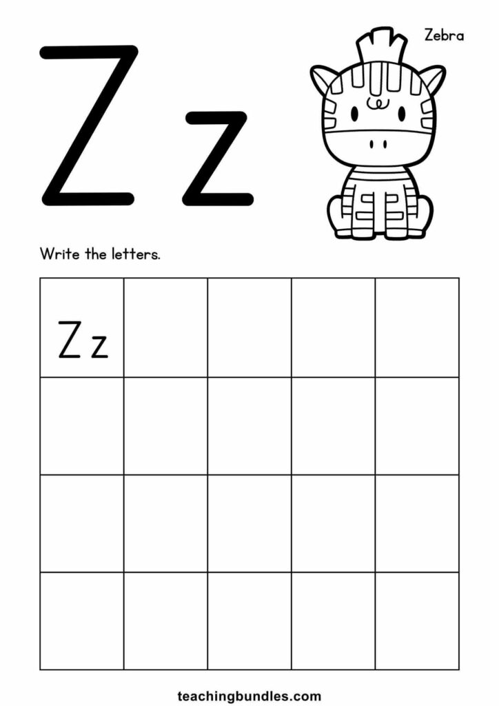 Letter Z Tracing Worksheets - Teachingbundles