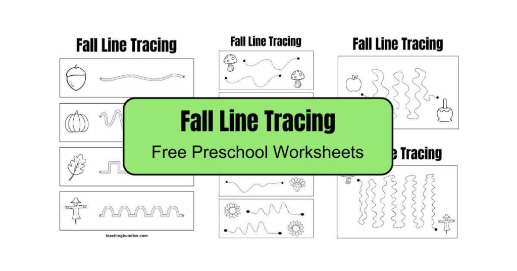Fall Line Tracing Worksheets - Teachingbundles