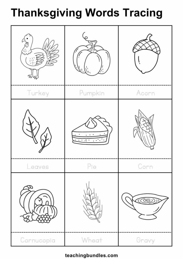 Thanksgiving Preschool Worksheets - Teachingbundles