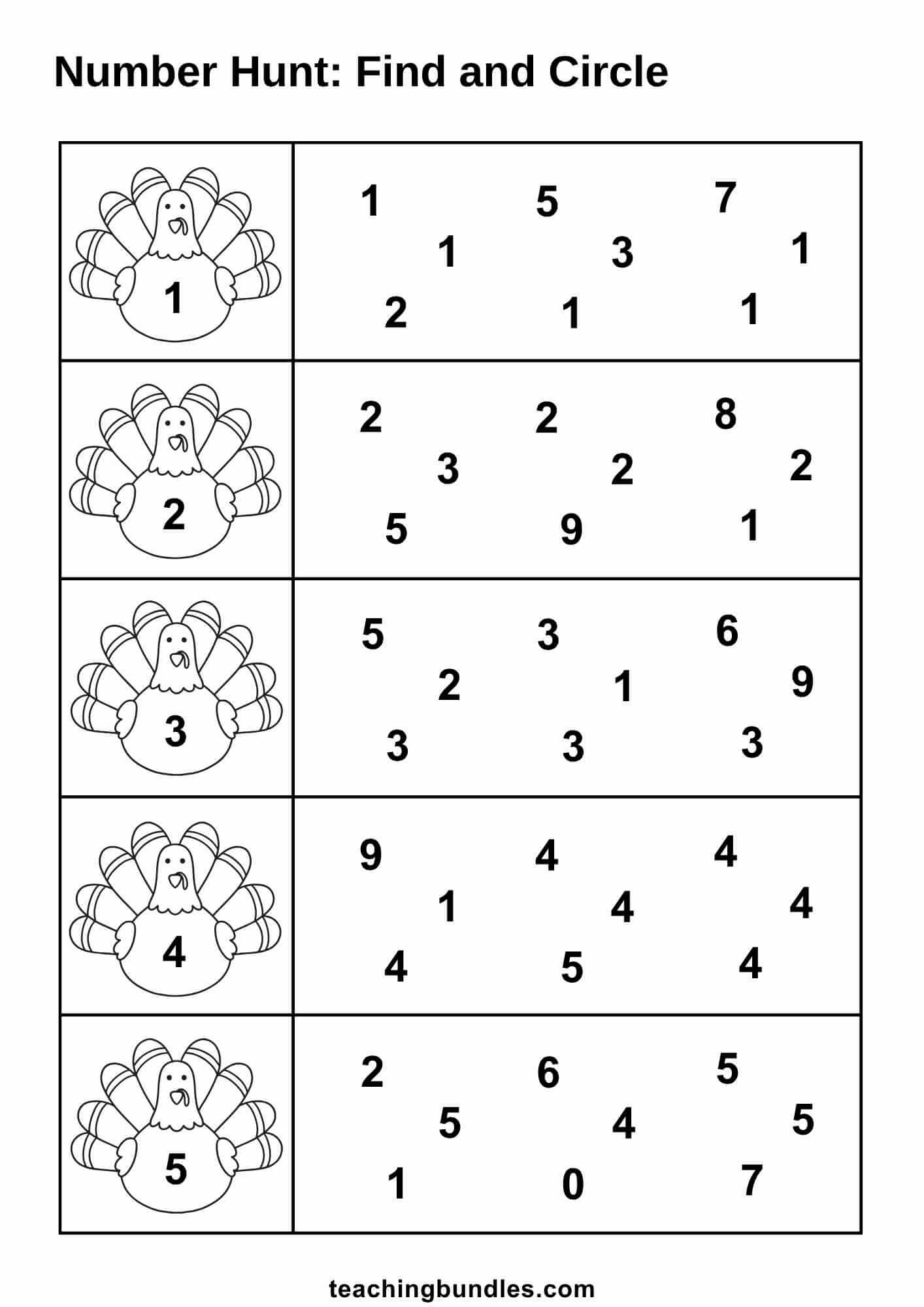 Turkey Activity Pages - Teachingbundles