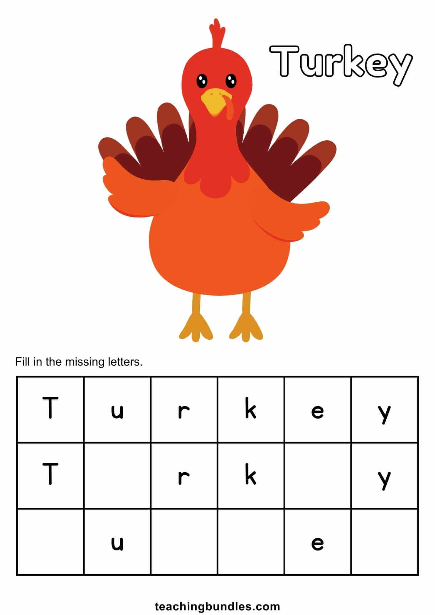 Turkey Activity Pages - Teachingbundles