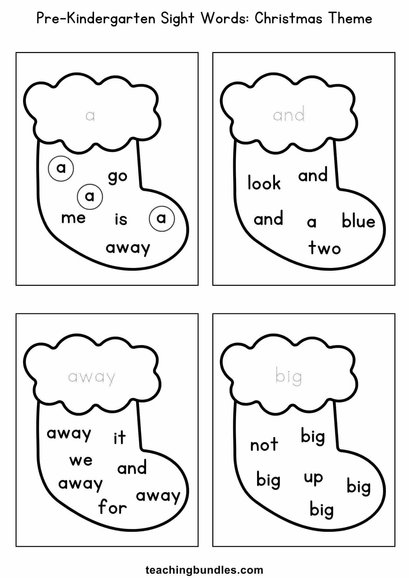 Christmas Preschool Worksheets - Teachingbundles