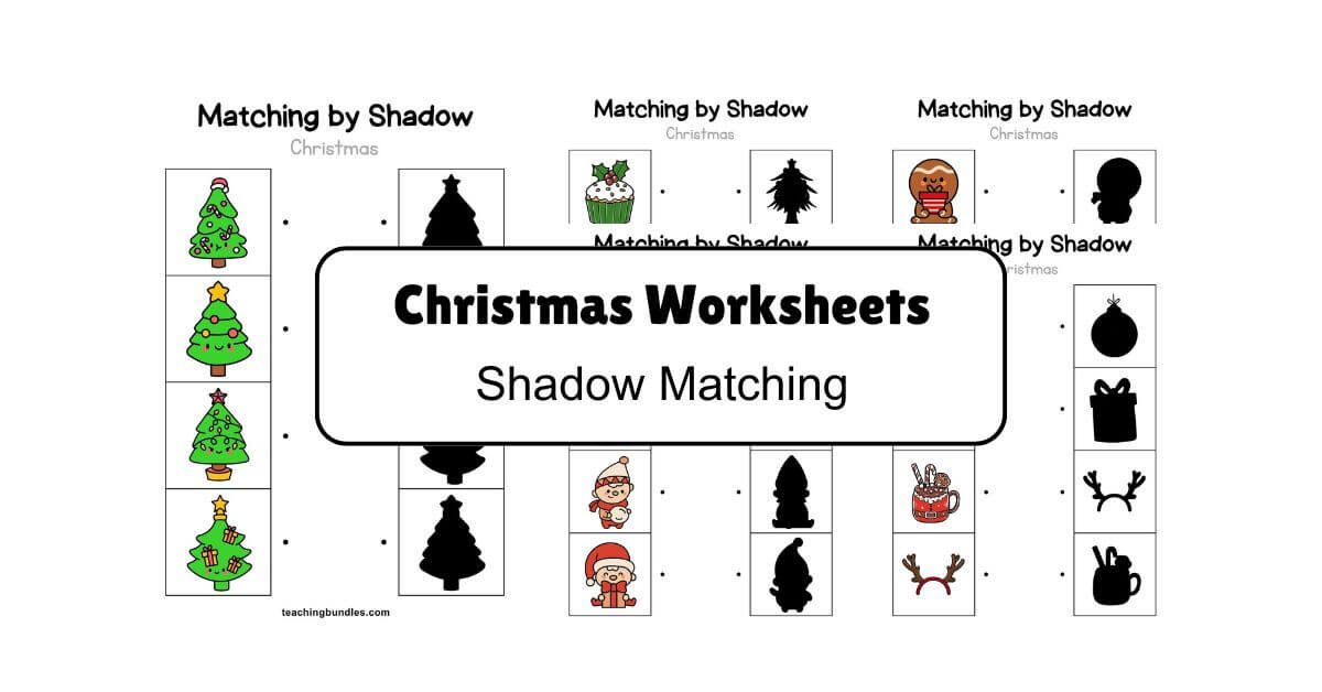 Christmas Shadow Matching Worksheets - Teachingbundles