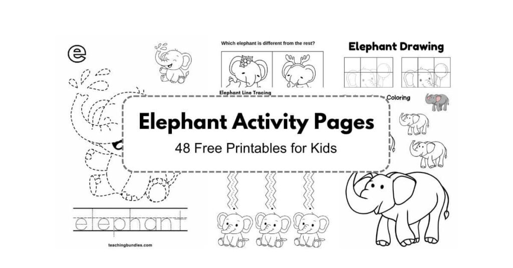 Elephant Activity Pages - Teachingbundles