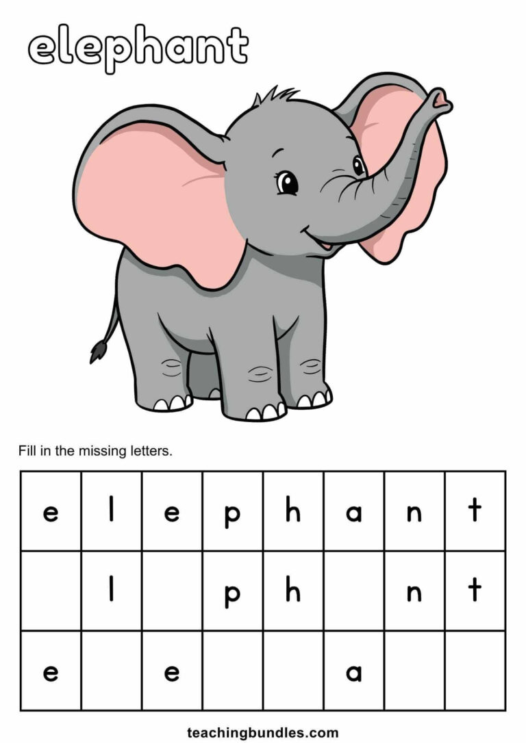 Elephant Activity Pages - Teachingbundles