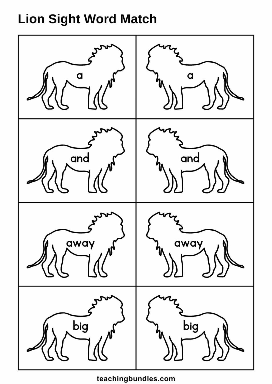 Lion Activity Pages - Teachingbundles