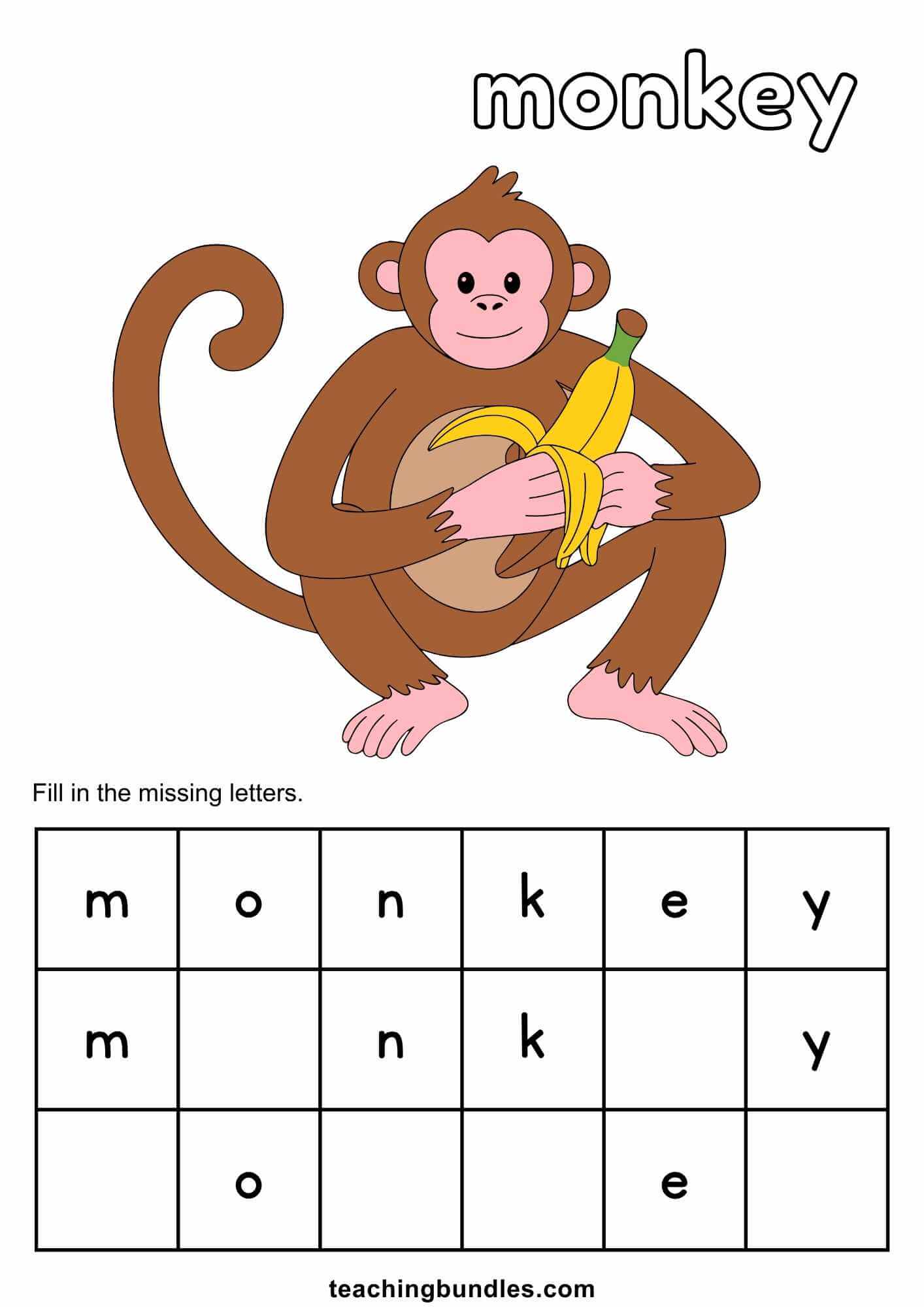 Monkey Activity Pages - Teachingbundles