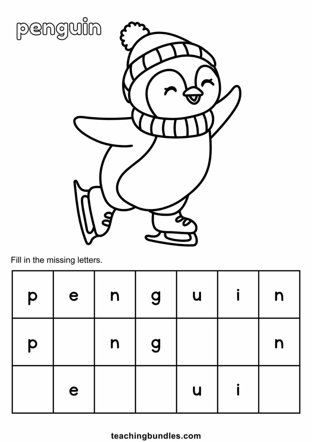 Penguin Activity Pages - Teachingbundles
