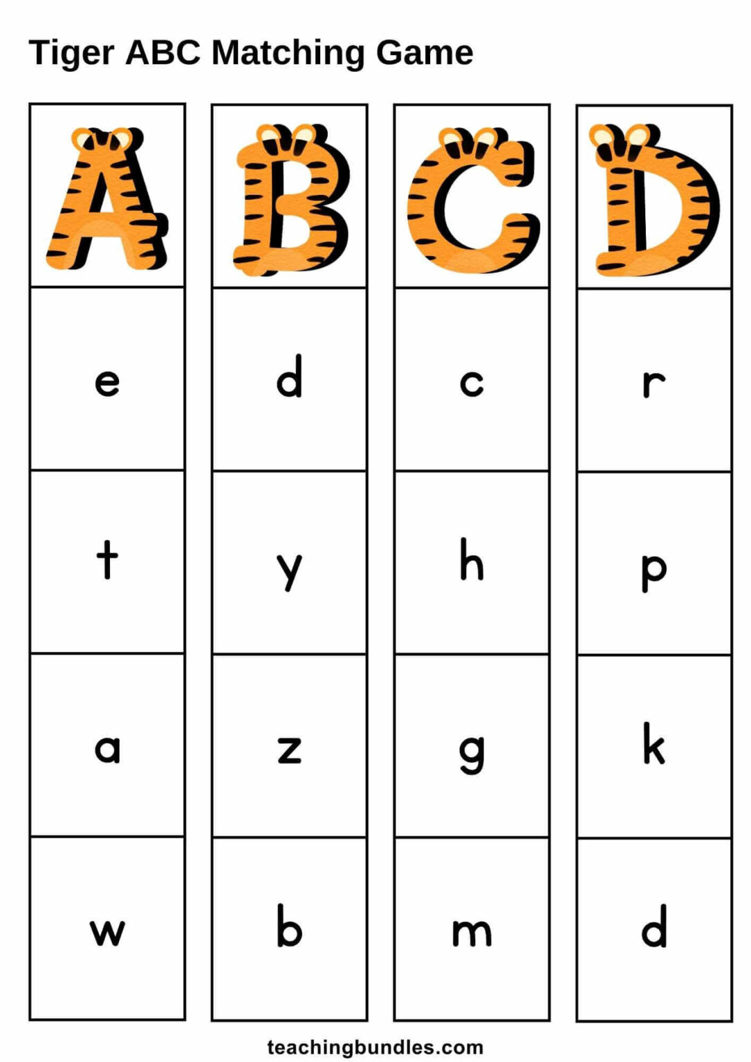 Tiger Activity Pages - Teachingbundles