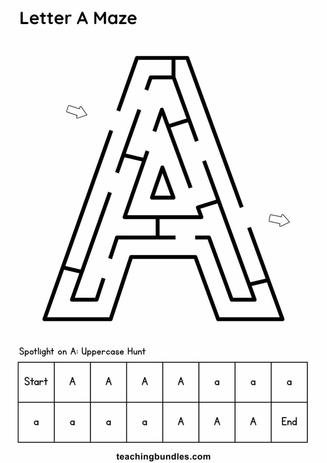 Free Printable Alphabet Mazes - Teachingbundles