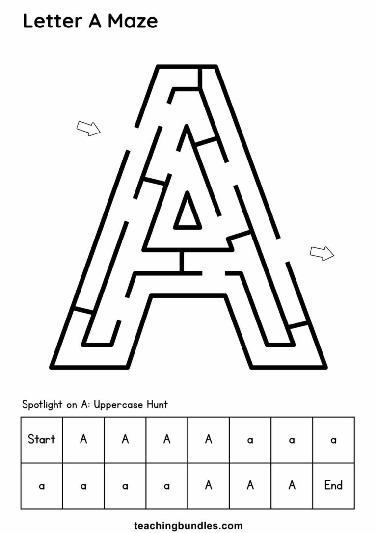 Free Printable Alphabet Mazes - Teachingbundles
