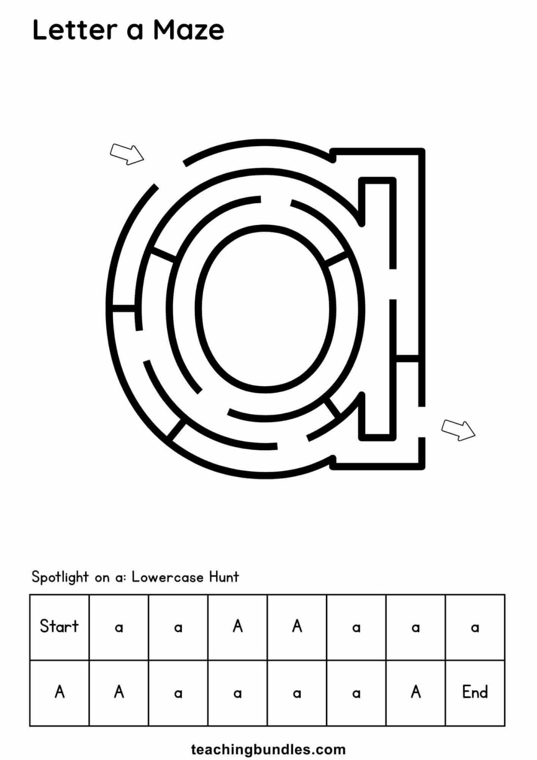 Free Printable Alphabet Mazes - Teachingbundles