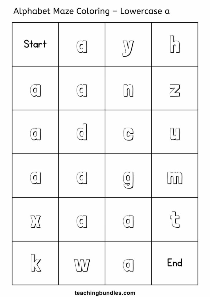 Free Printable Alphabet Mazes - Teachingbundles