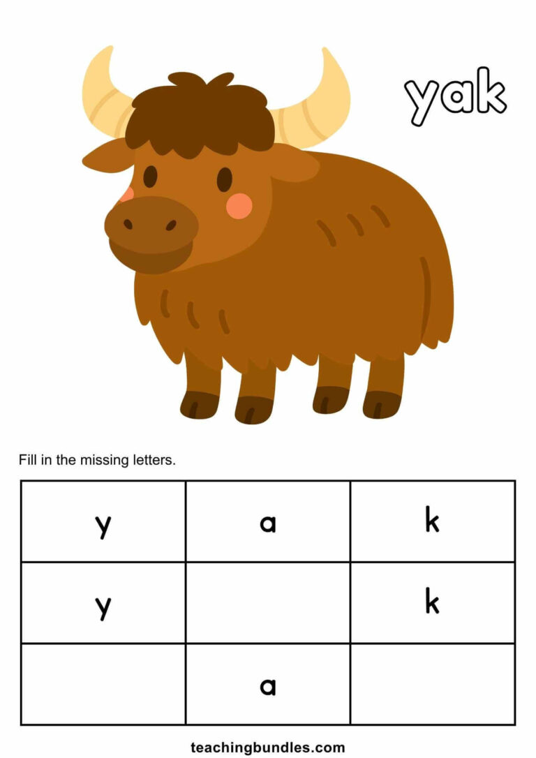 Yak Activity Pages - Teachingbundles