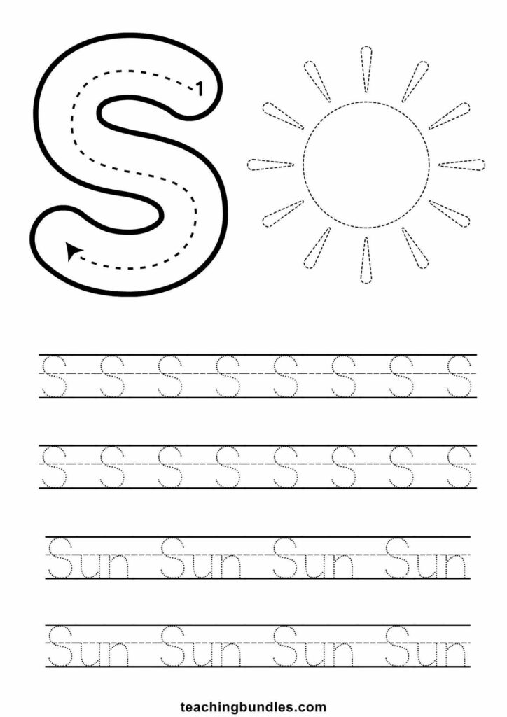 Free Sun Tracing Worksheets - Teachingbundles