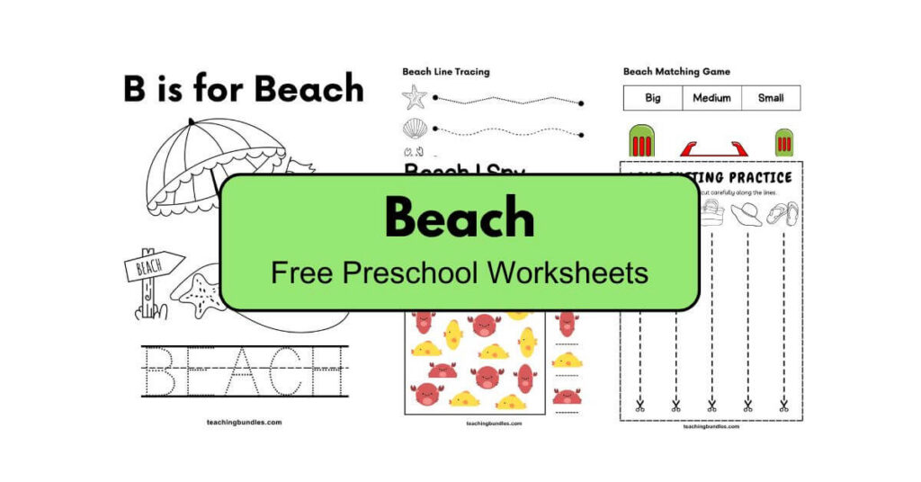 Free Printable Beach Worksheets for Preschool - Teachingbundles