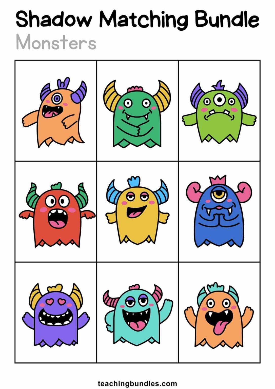 Shadow Matching Worksheets Bundle - Teachingbundles