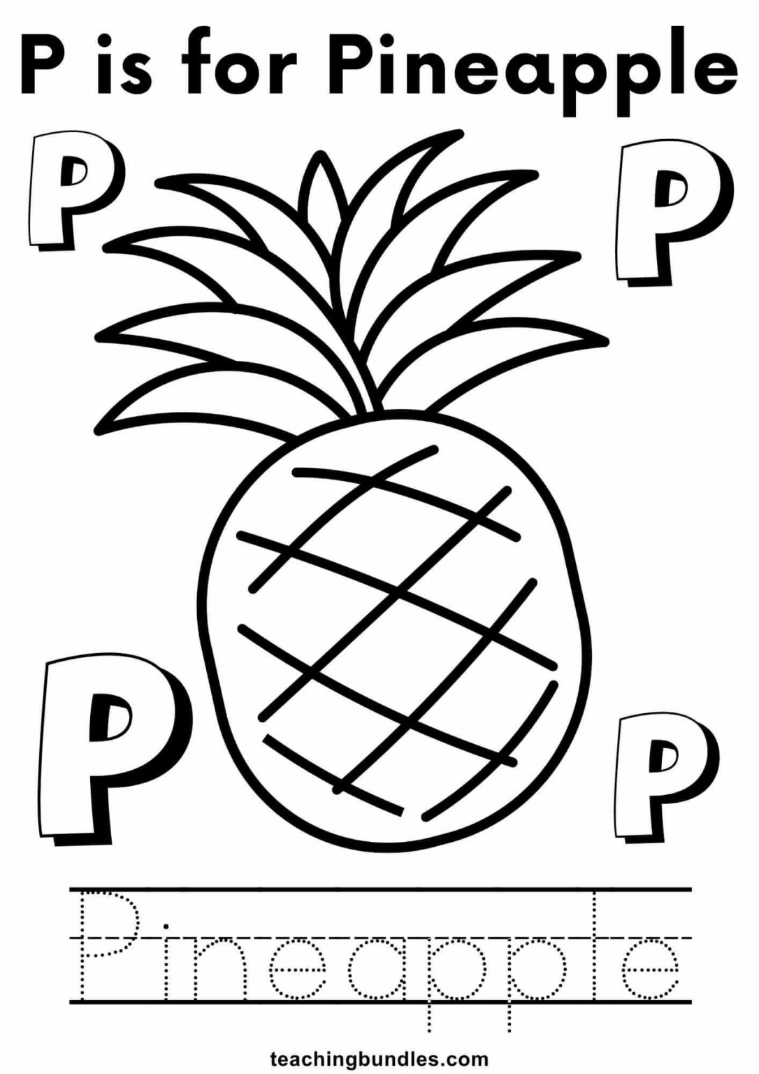 Free Printable Pineapple Worksheets for Preschool - Teachingbundles