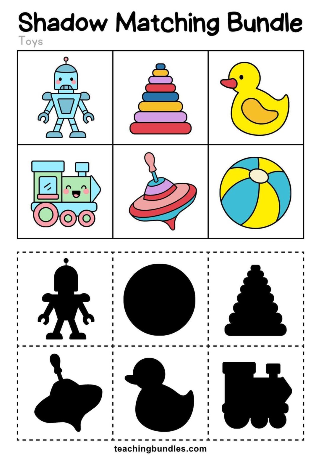 Shadow Matching Worksheets Bundle - Teachingbundles